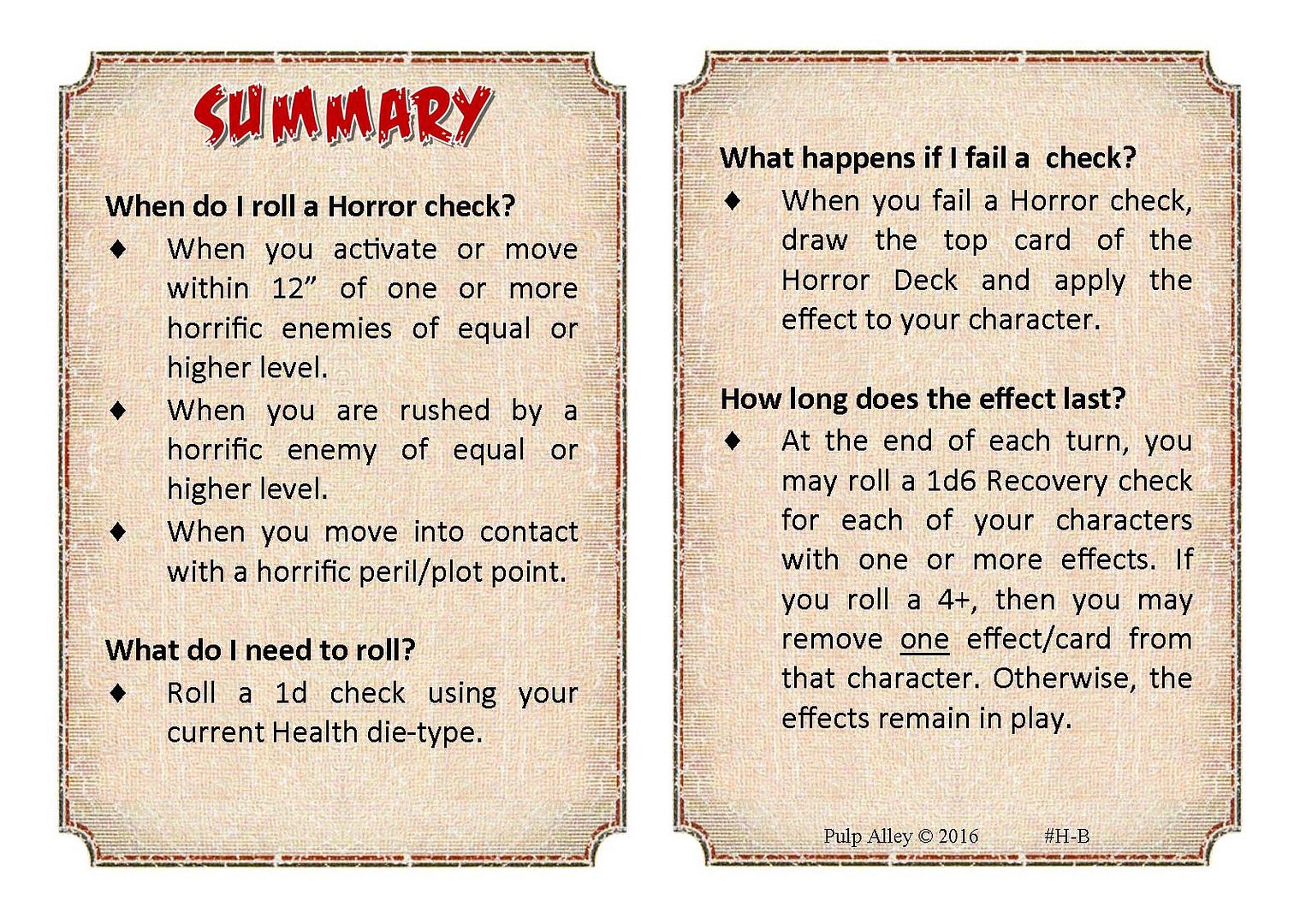 [TMP] "Pulp Alley -- Horror" Topic